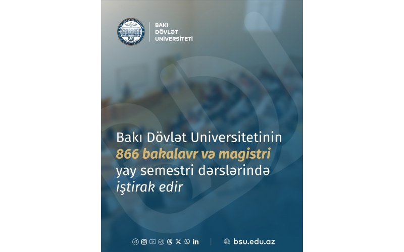 BDU-nun 866 bakalavr və magistri yay semestri dərslərində iştirak edir ...